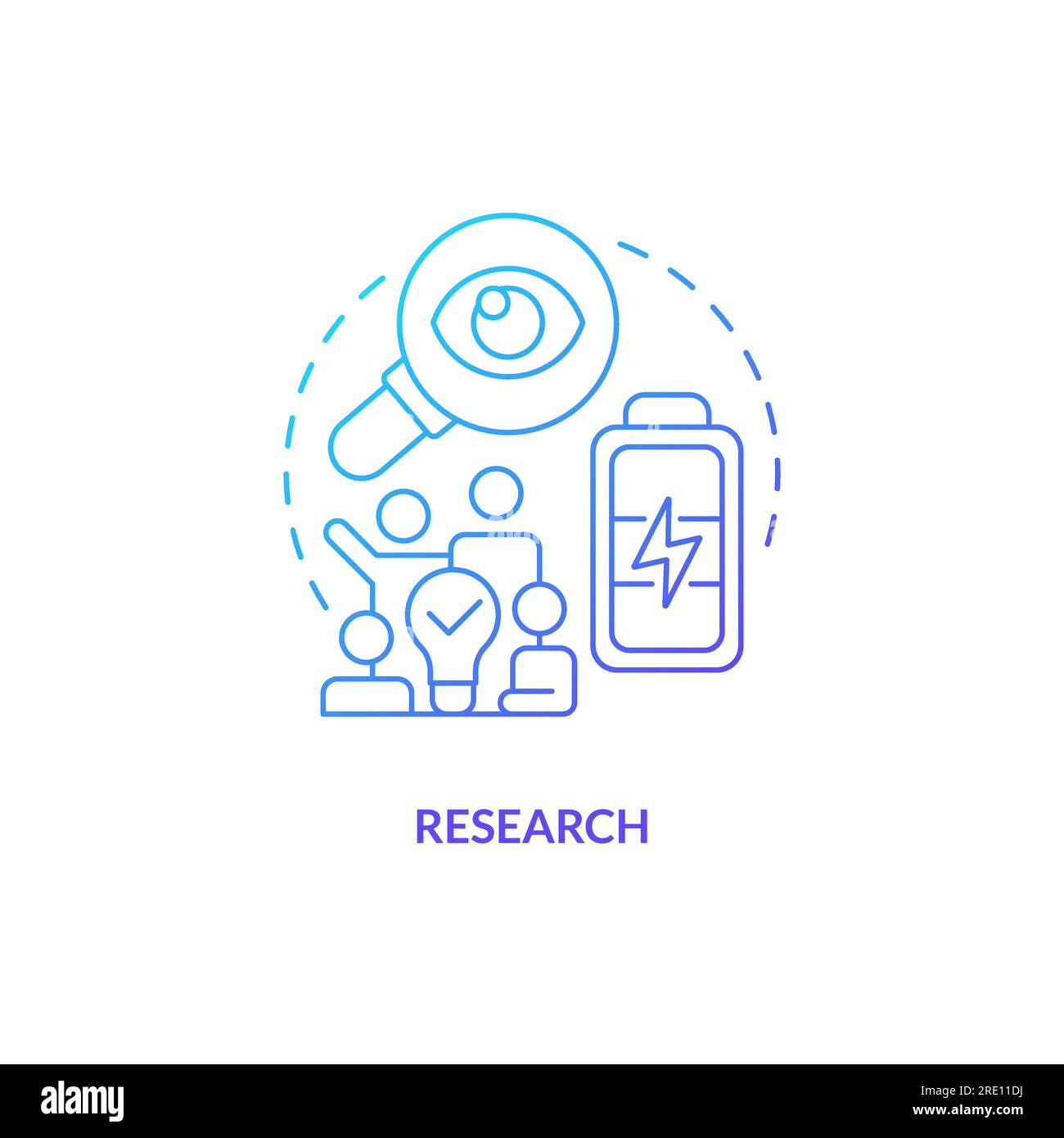 2d Research Concept Linear Icon Stock Vector Image And Art Alamy