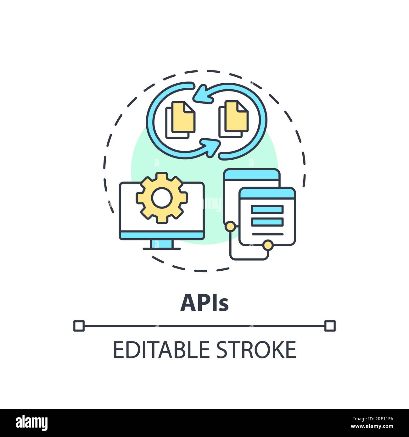 2D APIs concept linear icon Stock Vector Image & Art - Alamy