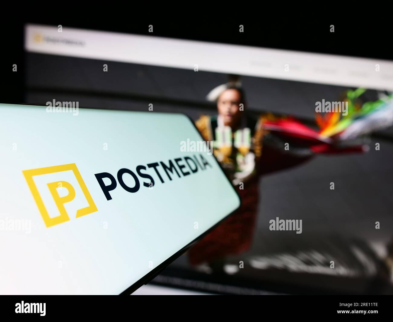 Smartphone with logo of media company Postmedia Network Canada Corp. on ...