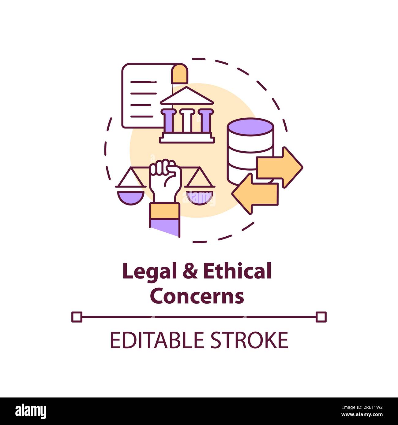 2D legal and ethical concerns concept linear icon Stock Vector Image ...