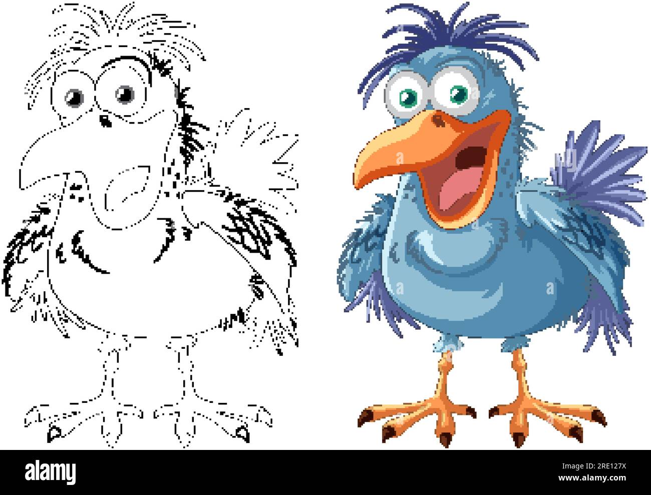 A vector cartoon illustration of a crazy bird freaking out, isolated on ...