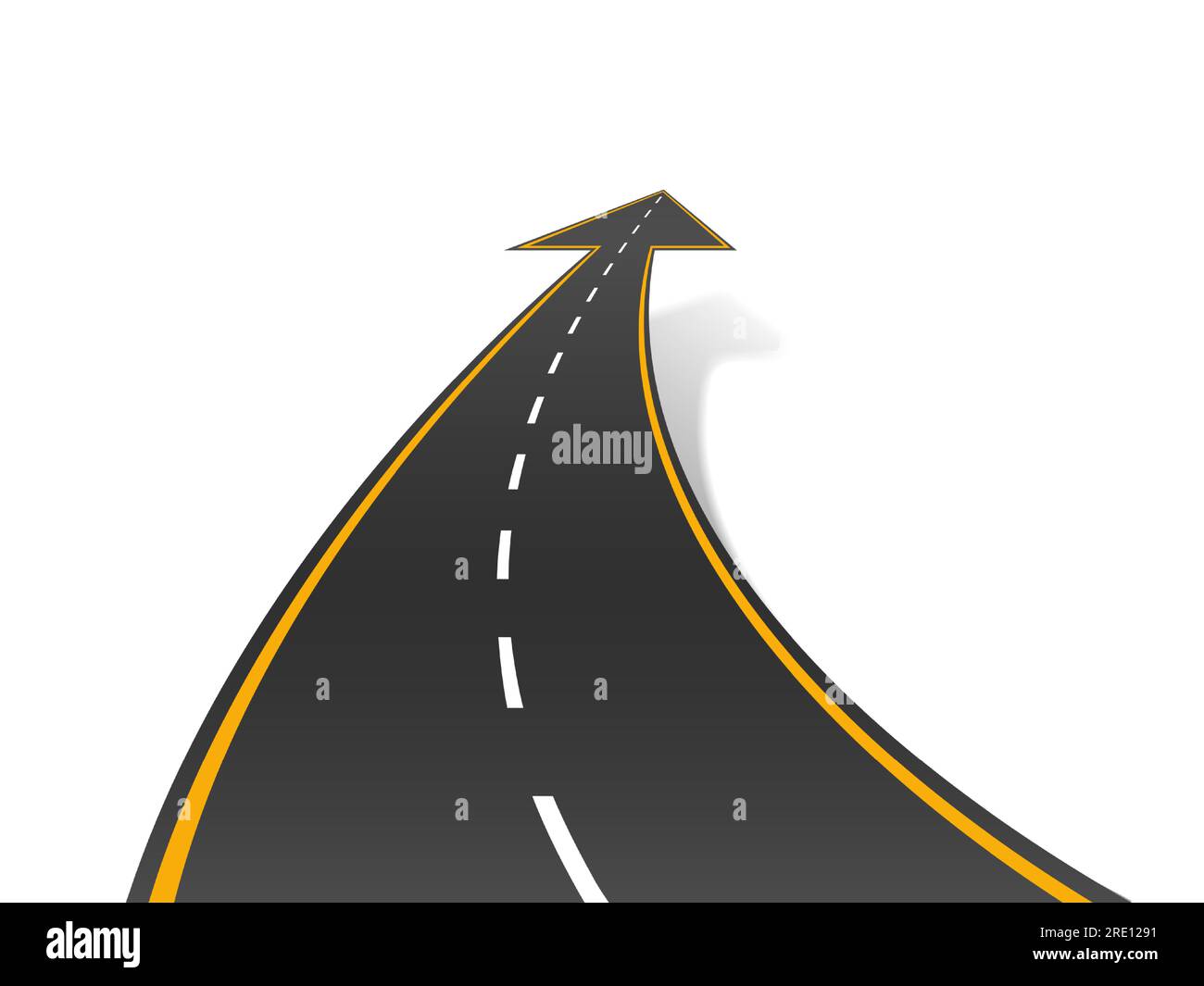 Motivational road concept. Upward arrows mark path to success, upward ...