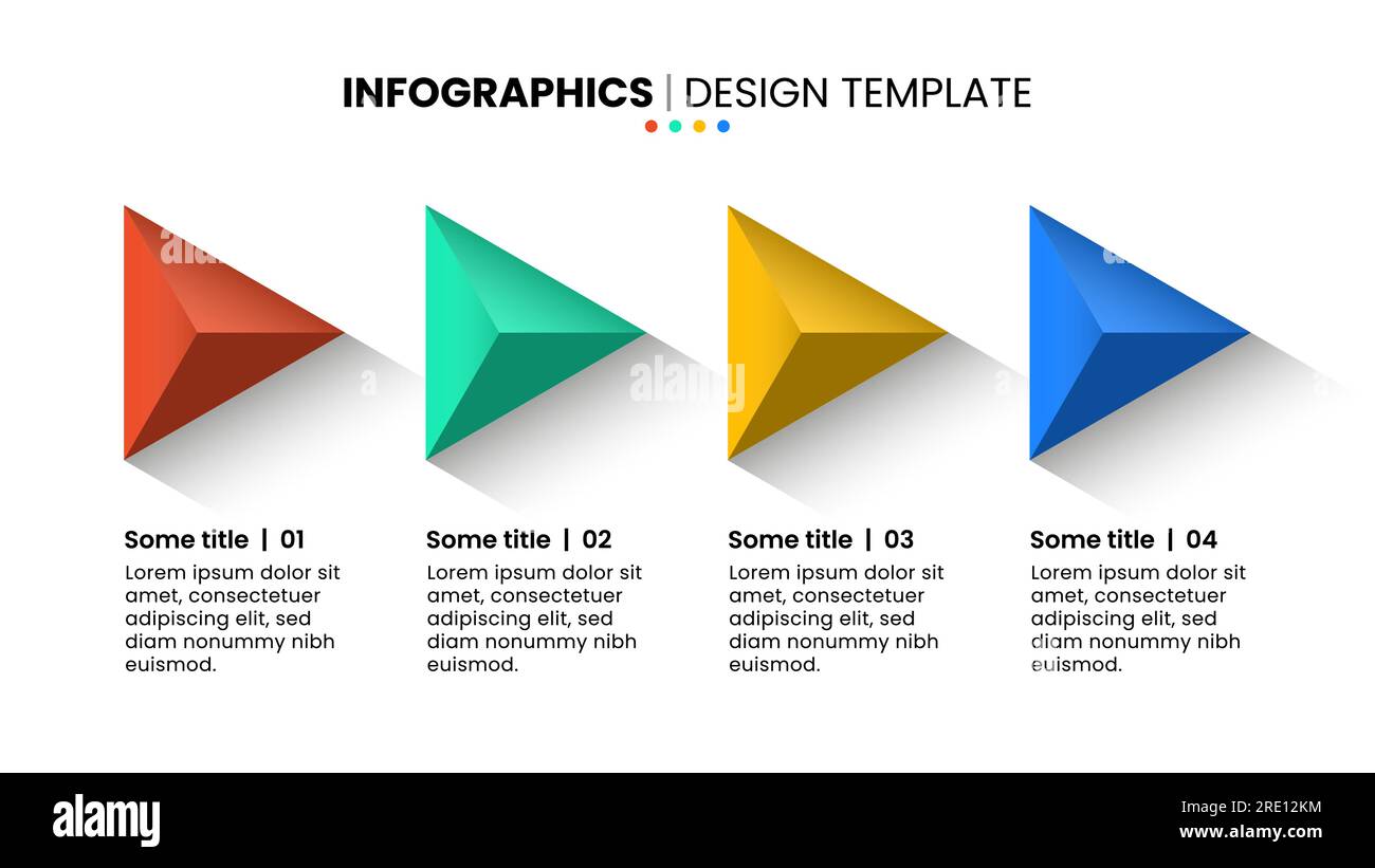 Infographic template with 4 options or steps. 3d triangles. Can be used ...