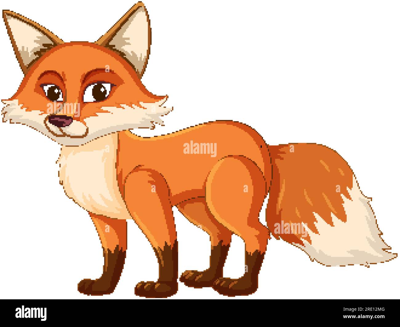 Cute red fox cartoon isolated illustration Stock Vector Image & Art - Alamy