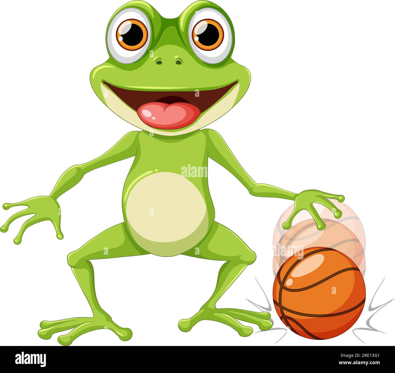 Green Frog Playing Basketball illustration Stock Vector Image & Art - Alamy