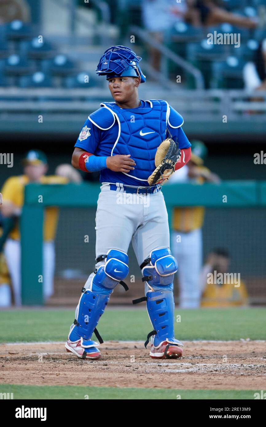 ACL Cubs catcher Adan Sanchez (6) during an Arizona Complex League game ...