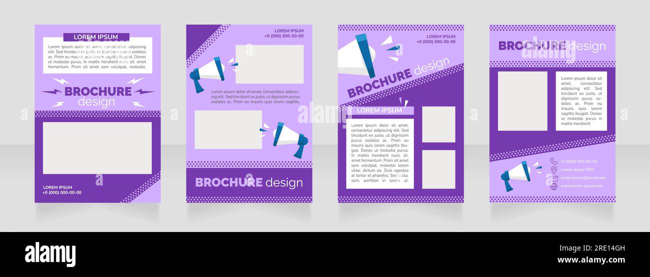 Social media advertisement purple blank brochure layout design Stock ...