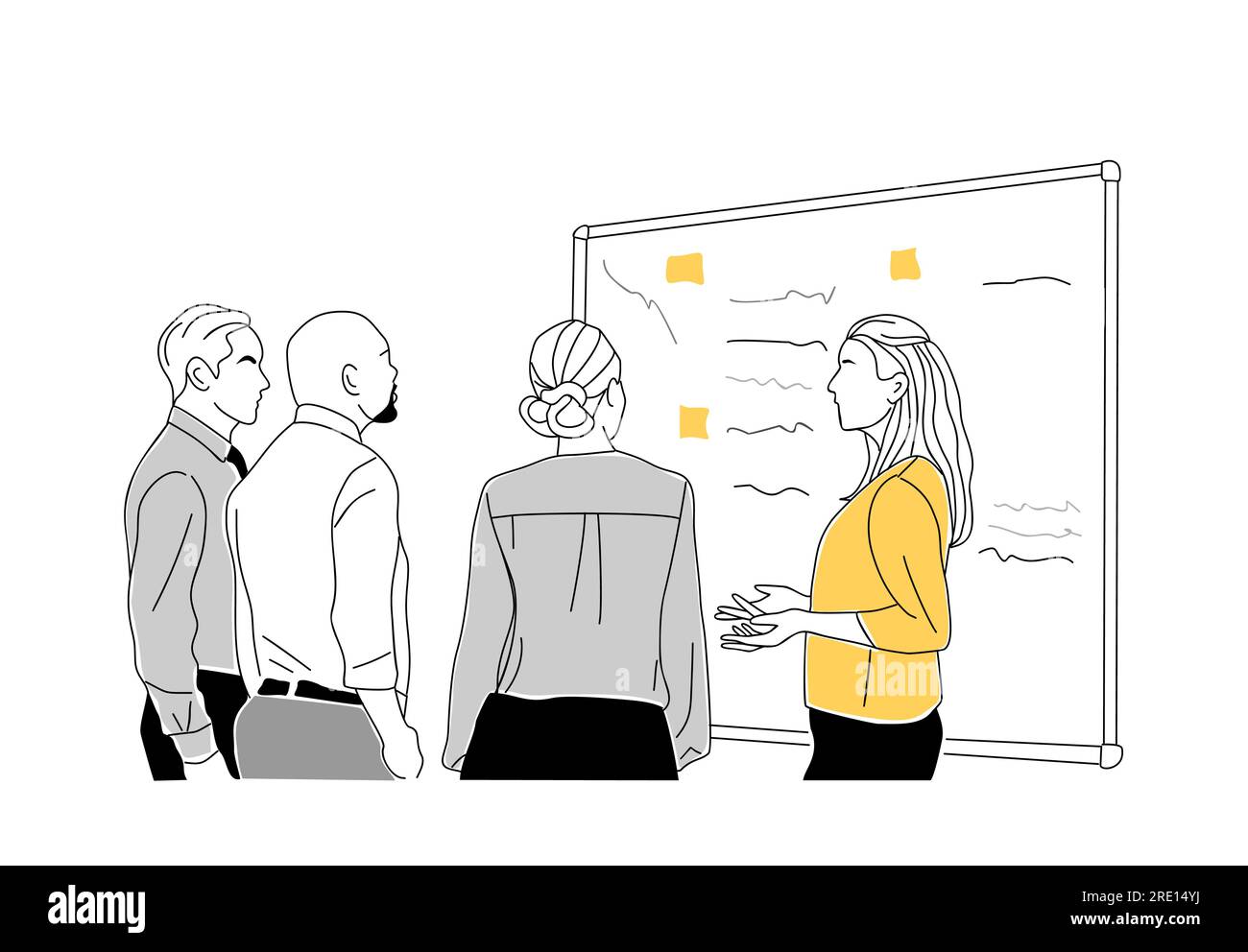 Business education scene vector line art isolated Stock Vector Image ...