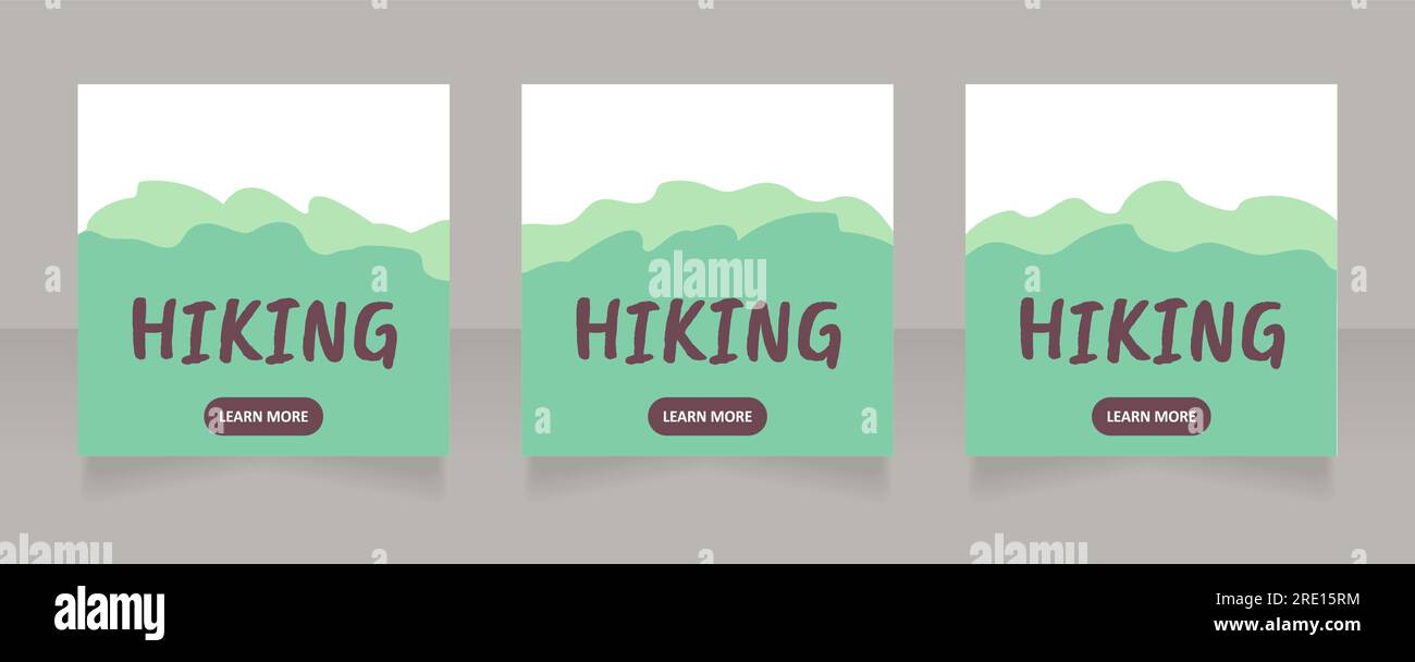 Hiking and active lifestyle web banner design template Stock Vector ...