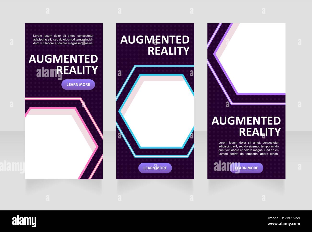 Augmented reality for education web banner design template Stock Vector ...