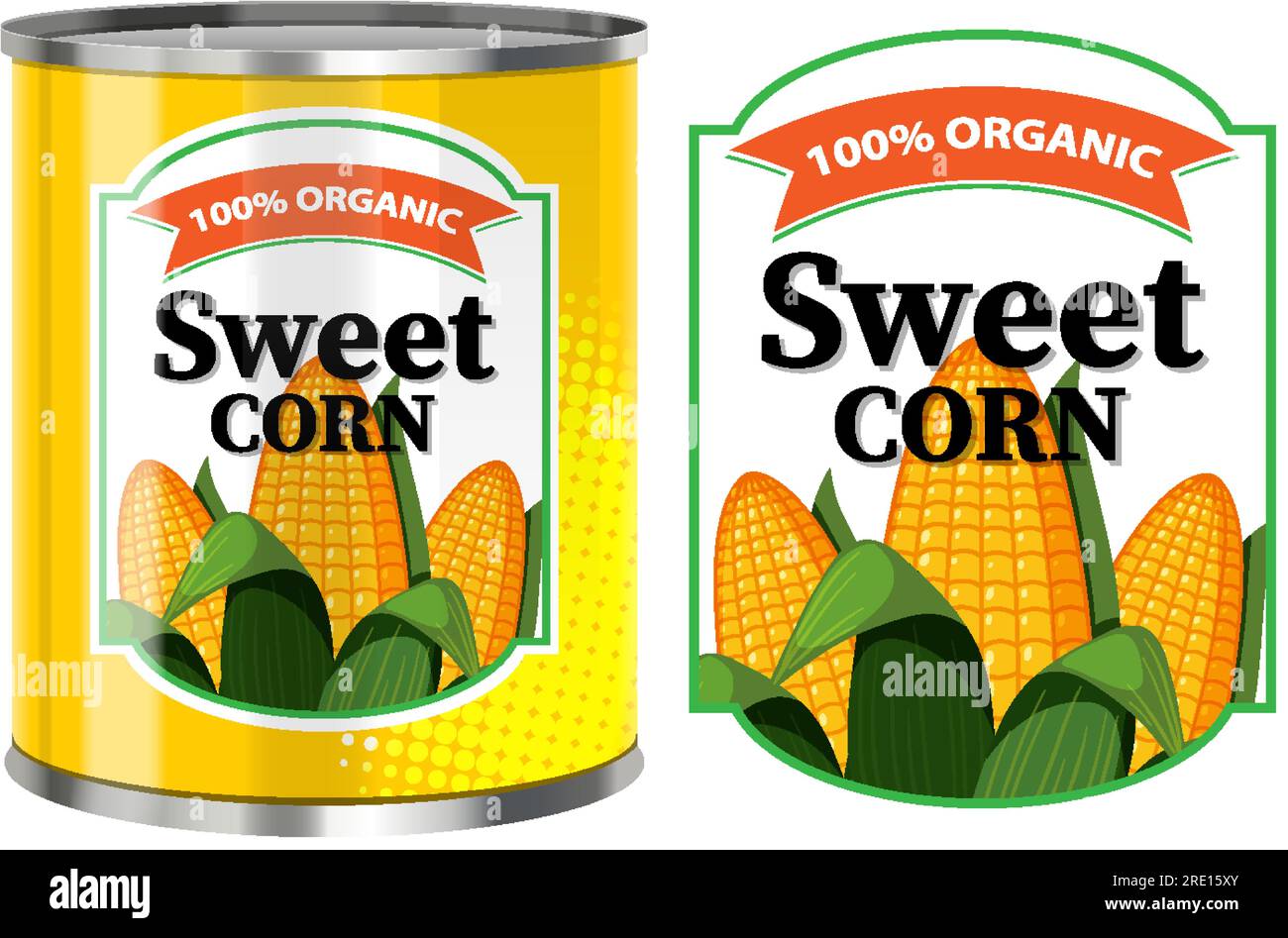 Sweet Corn in Food Can with Label Isolated illustration Stock Vector ...