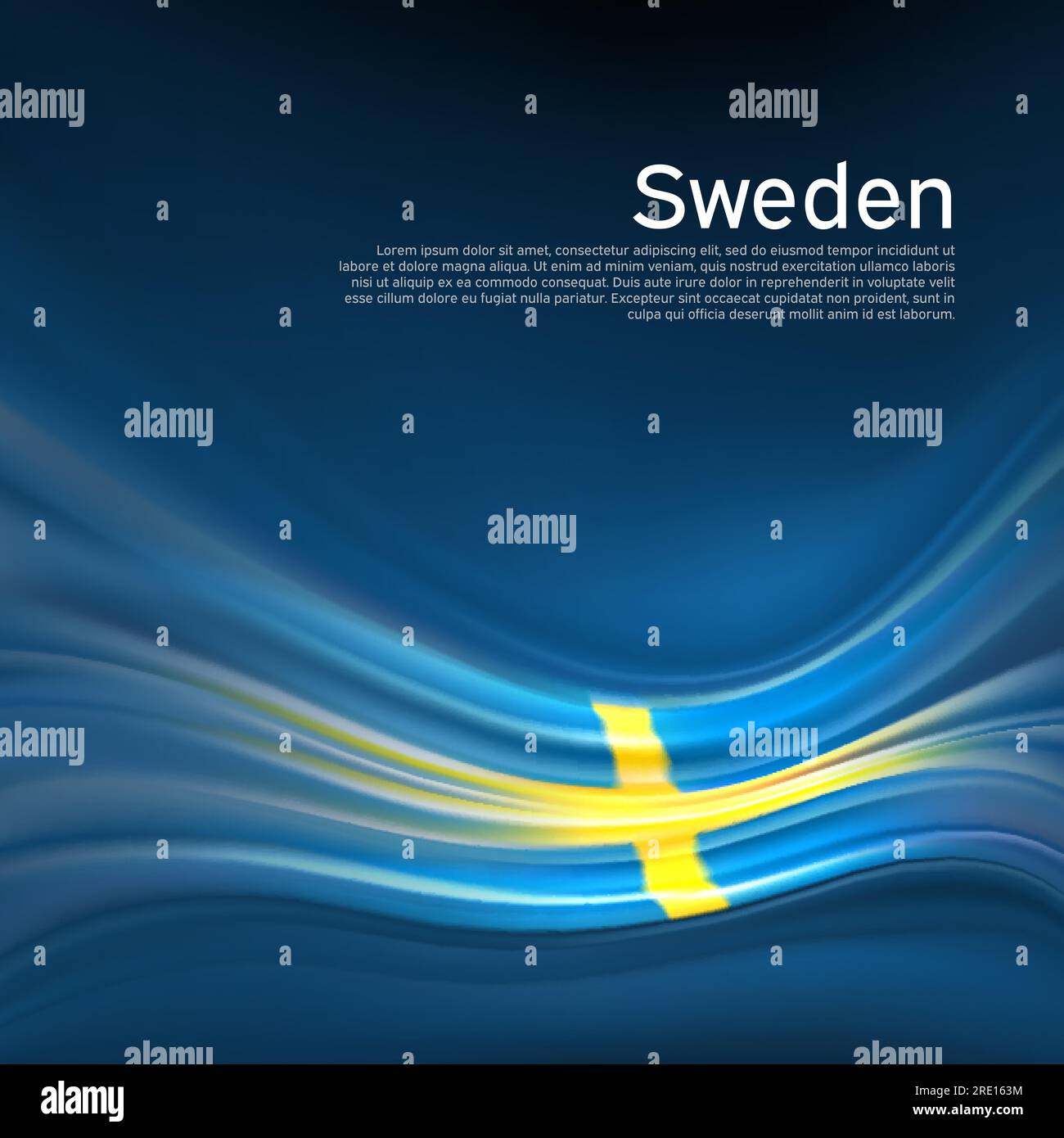 Sweden flag background. Abstract swedish flag in the blue sky. National ...
