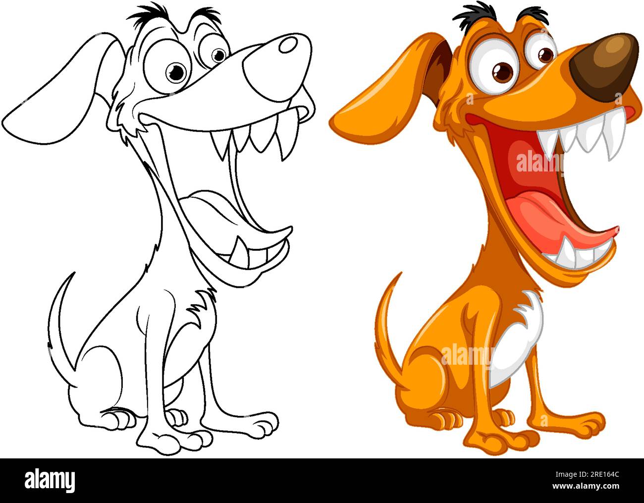 Cute playful crazy dog cartoon illustration Stock Vector Image & Art ...
