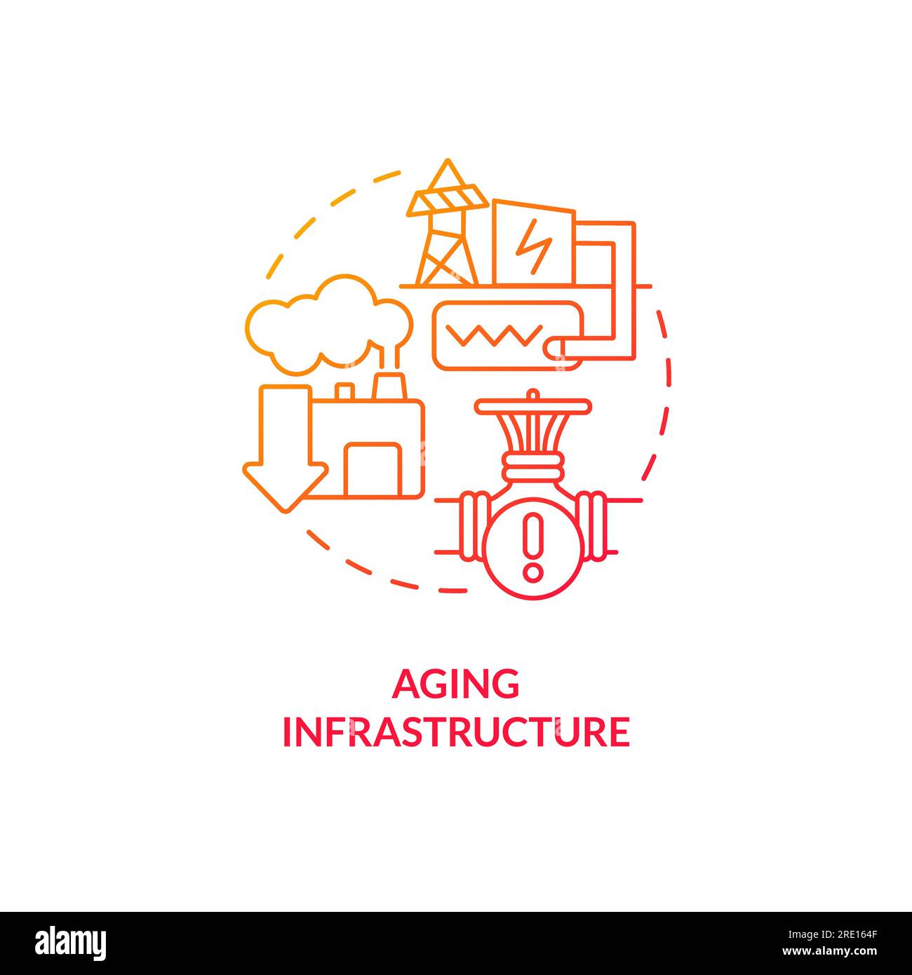 2d Aging Infrastructure Concept Icon Stock Vector Image And Art Alamy
