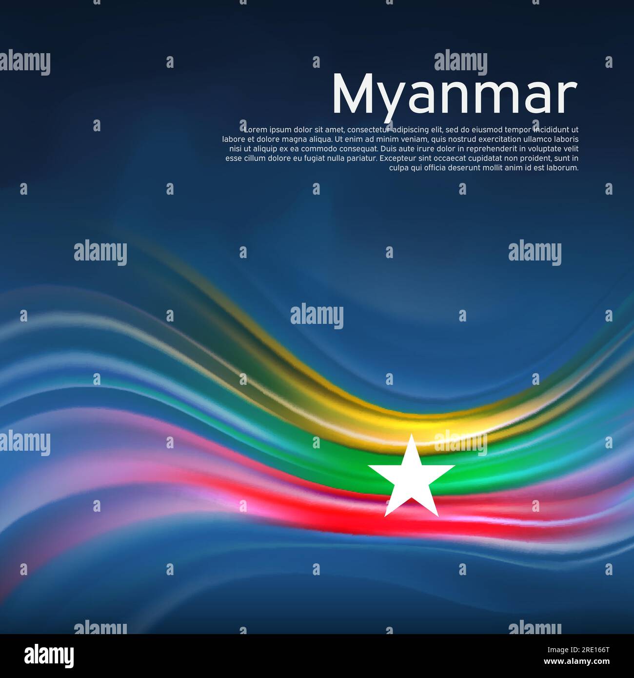 Myanmar flag background. Abstract myanmar flag in blue sky. National ...