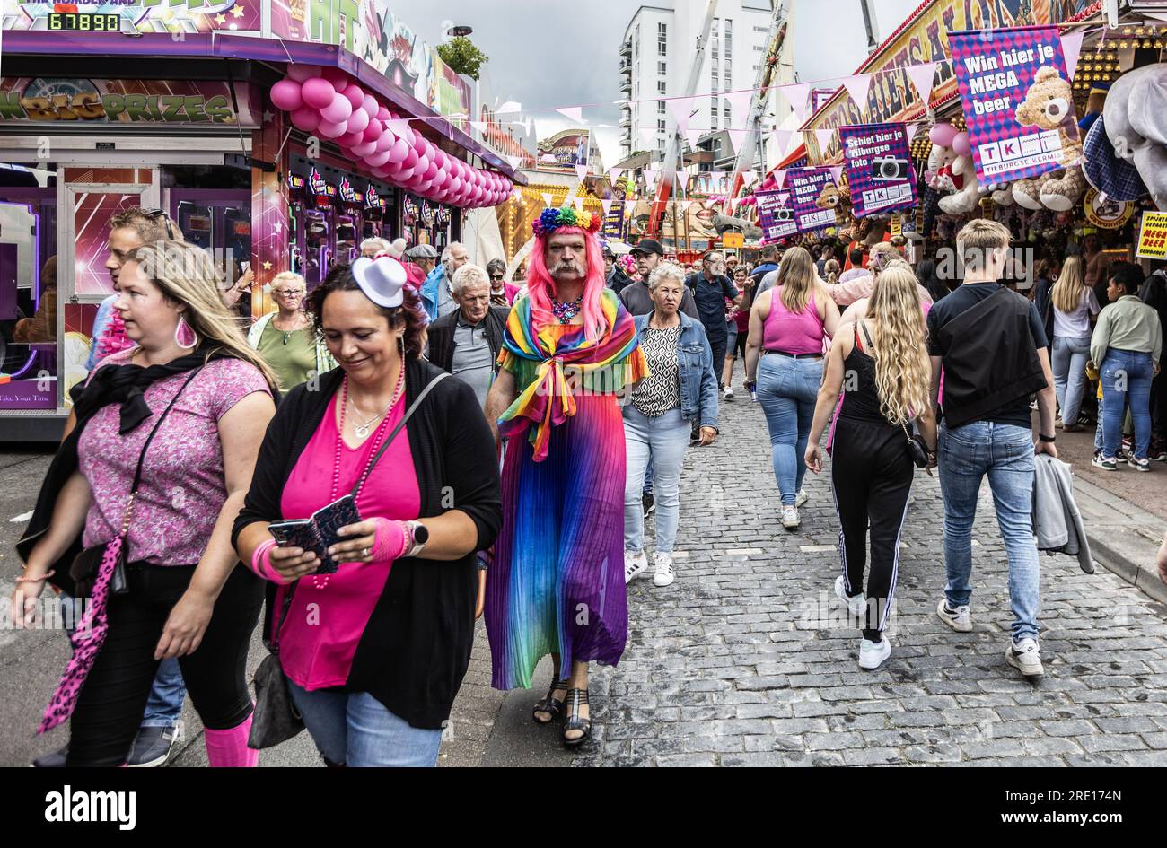 TILBURG - Visitors during the traditional Pink Monday parade at the ...