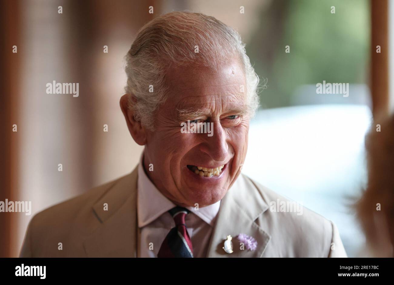King Charles III, during his visit to the Ulceby Grange Farm in the ...
