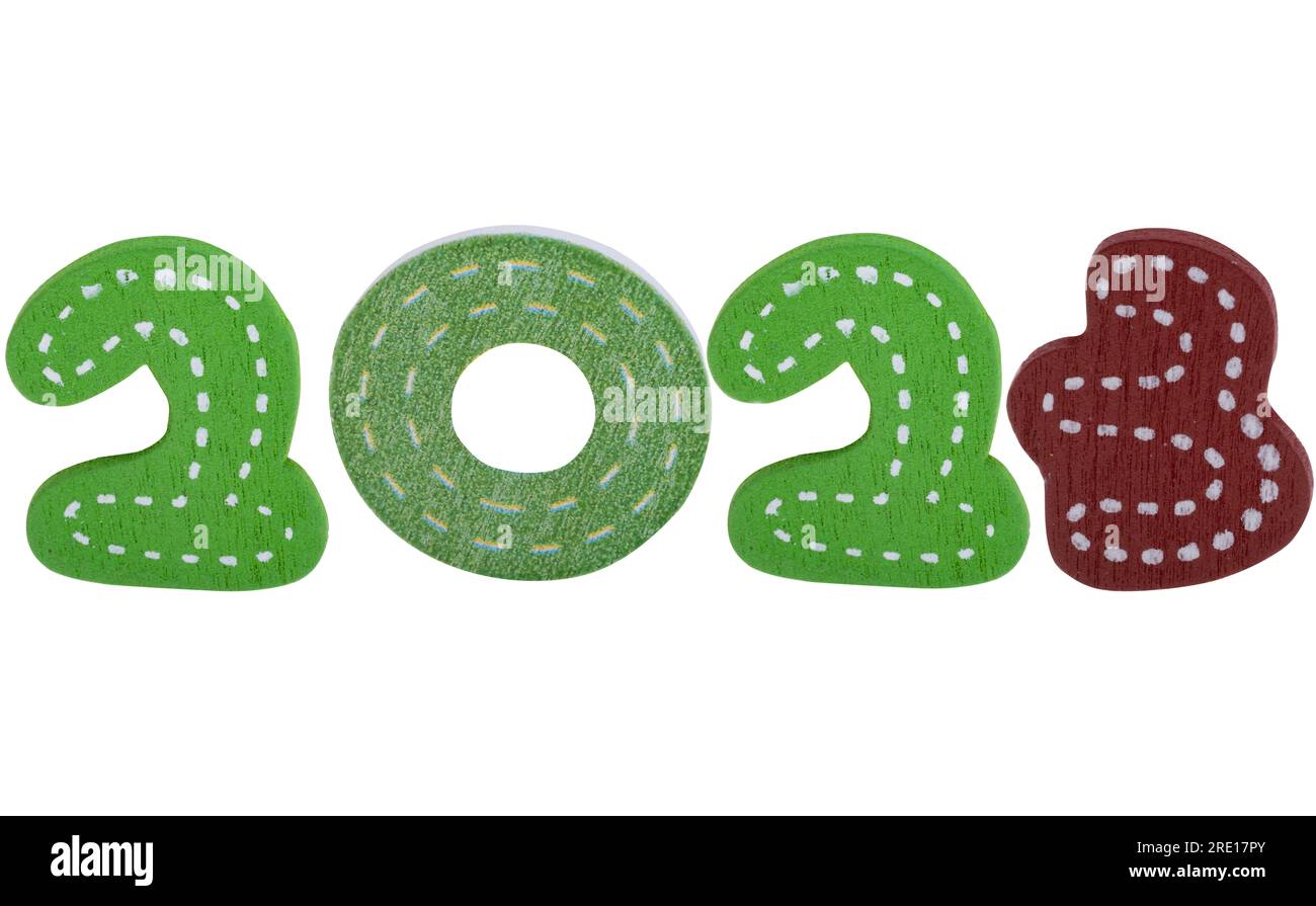 wooden numbers 2023 on a white background Stock Photo - Alamy