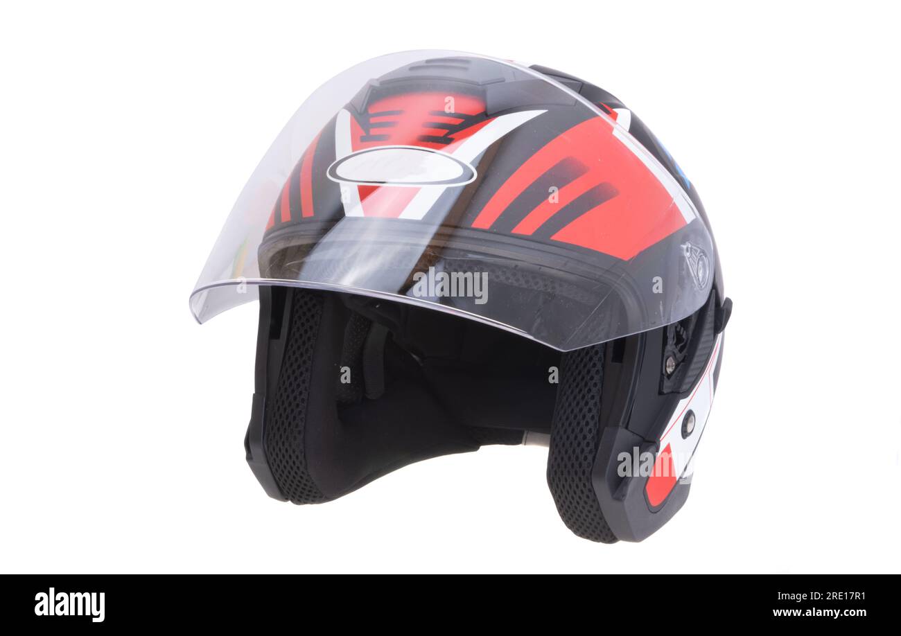 motorcycle helmet isolated on white background Stock Photo - Alamy