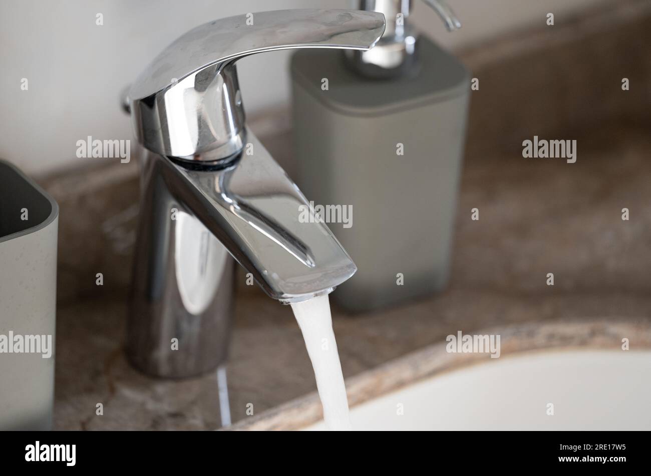 water faucet in the bathroom Stock Photo - Alamy