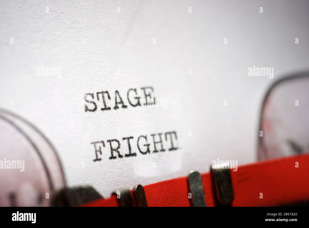 Stage fright text written with a typewriter Stock Photo - Alamy