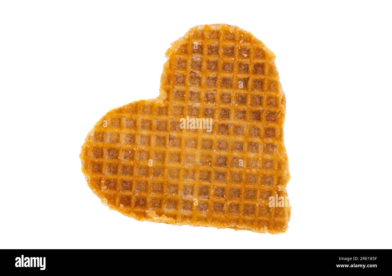 dutch waffle heart isolated on white background Stock Photo - Alamy