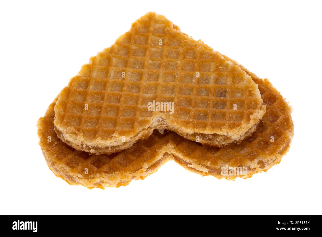dutch waffle heart isolated on white background Stock Photo - Alamy