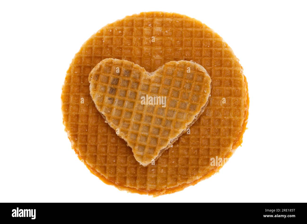 dutch waffle heart isolated on white background Stock Photo - Alamy