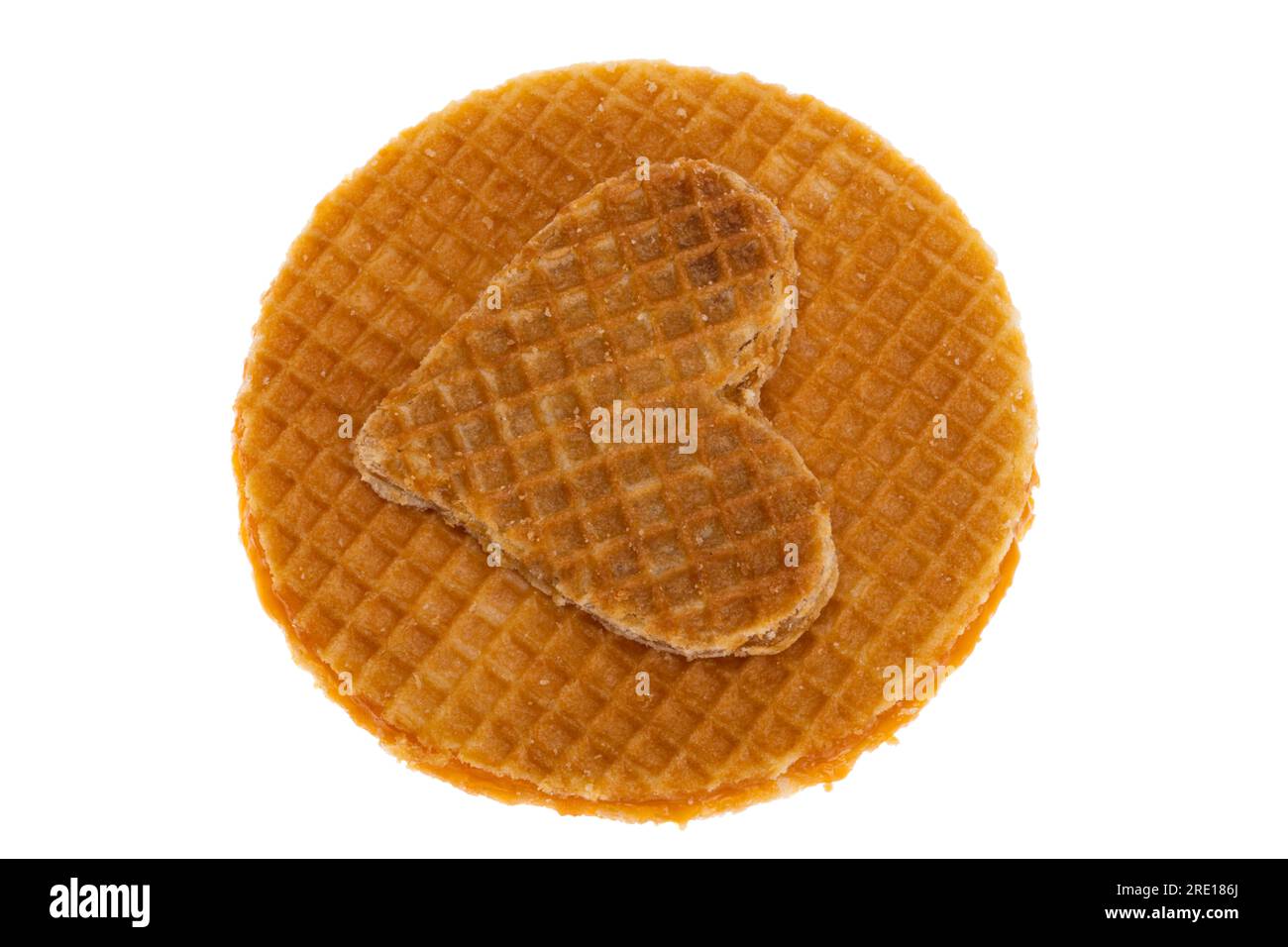 dutch waffle heart isolated on white background Stock Photo - Alamy
