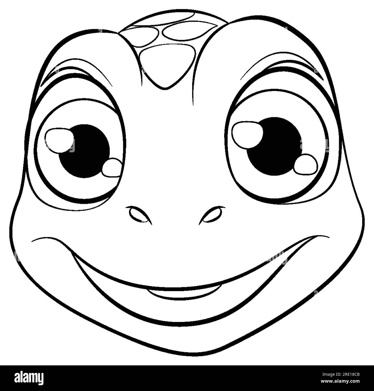 A cartoon illustration of a turtle smiling face illustration Stock ...