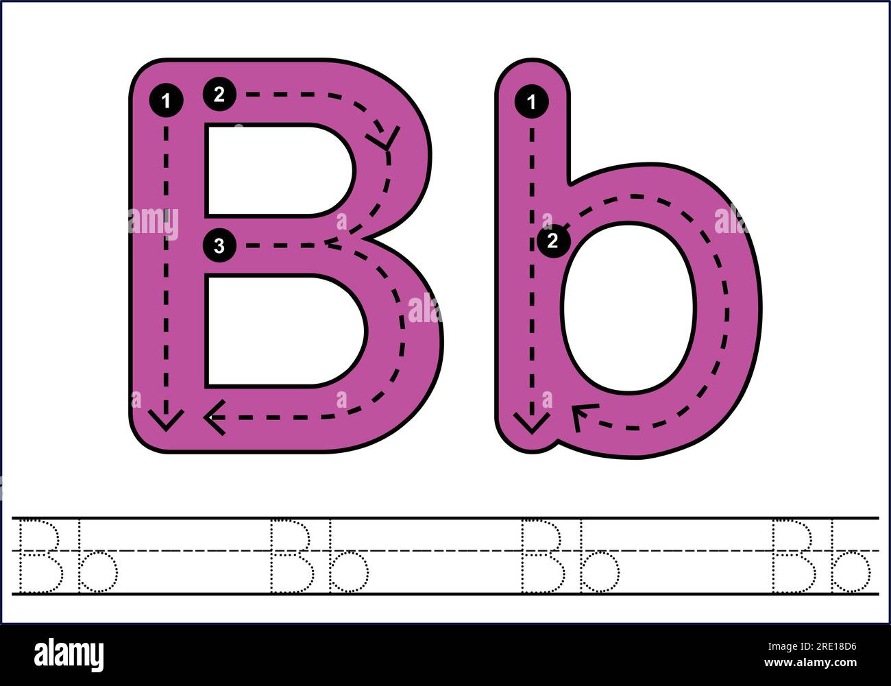 Letter b tracing hi-res stock photography and images - Alamy