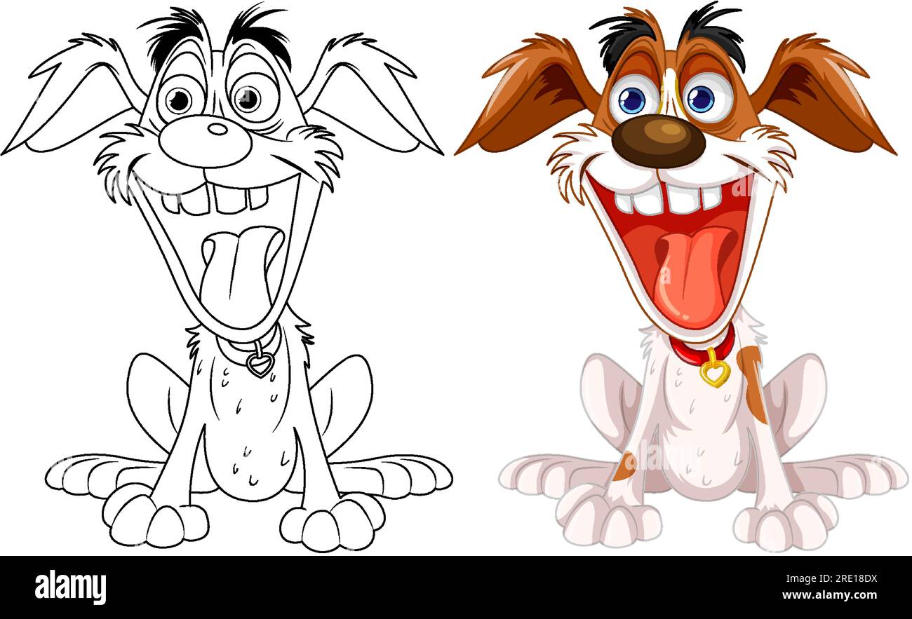 Cute playful crazy dog cartoon illustration Stock Vector Image & Art ...