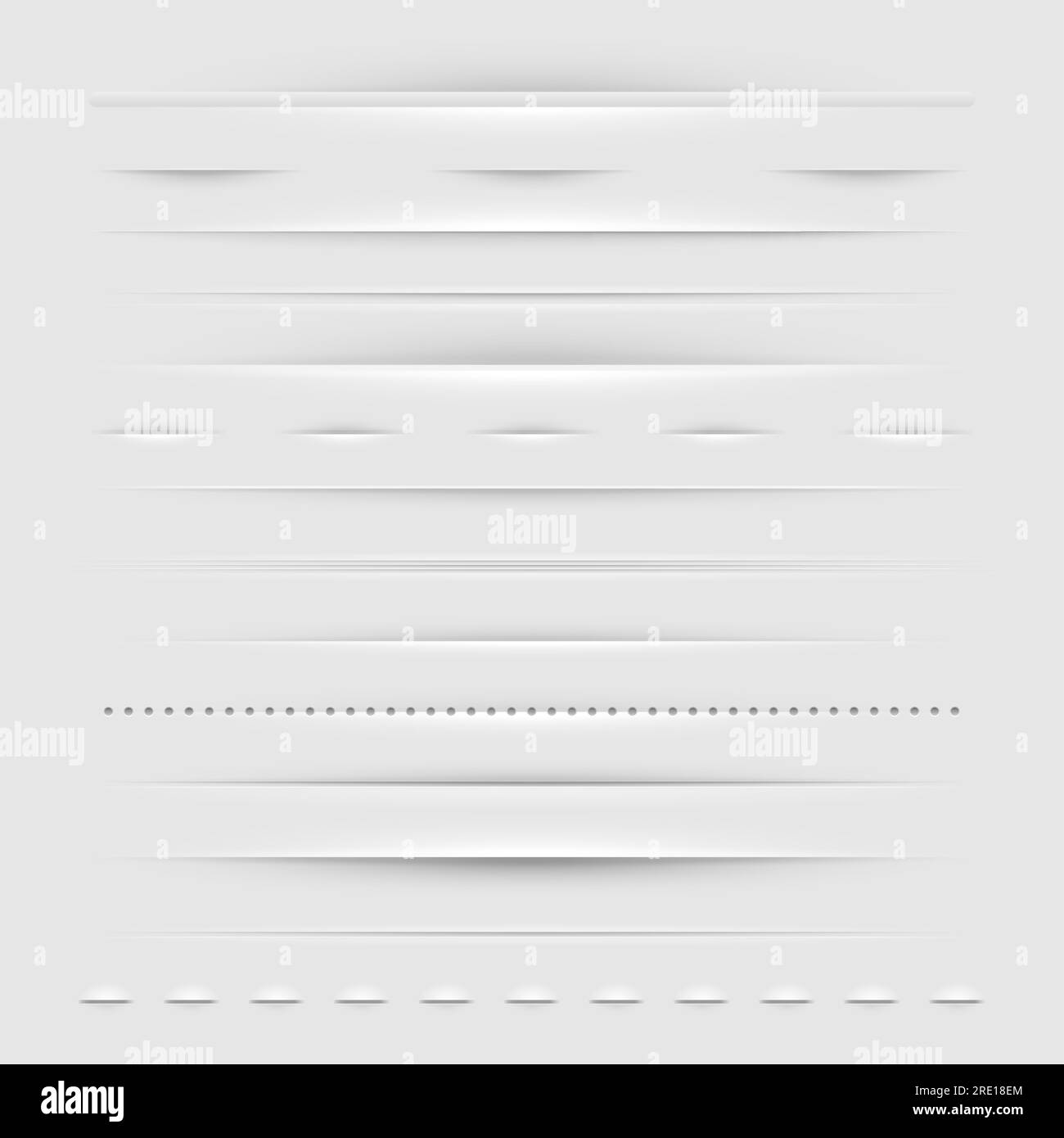 Realistic web dividers. Horizontal empty paper form elements ...