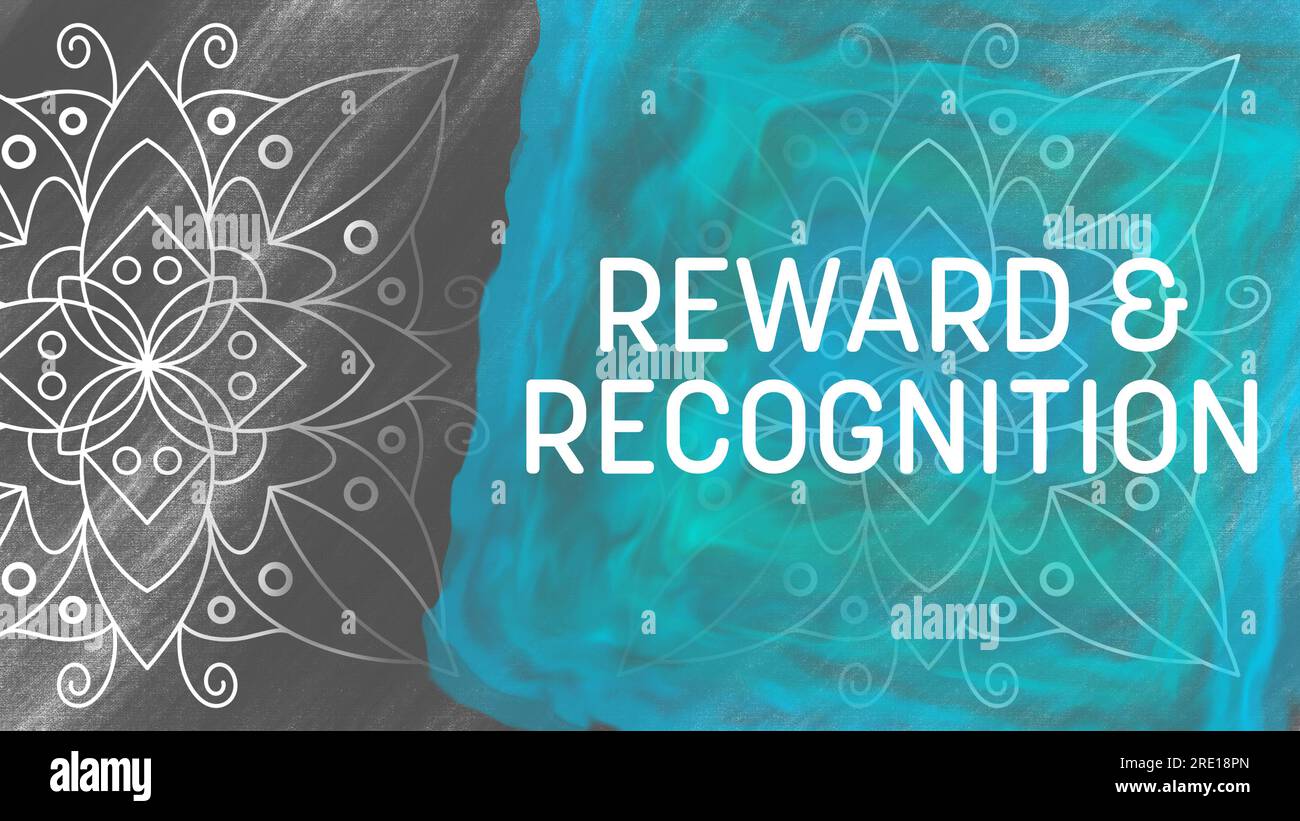 Reward And Recognition Turquoise Grey Mandala Design Element Left Text ...