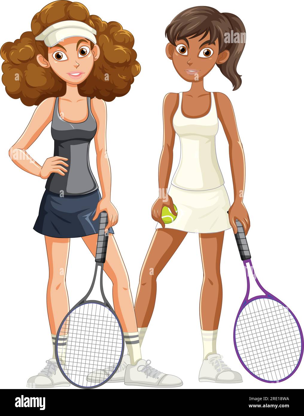 Two tennis player Stock Vector Images - Alamy
