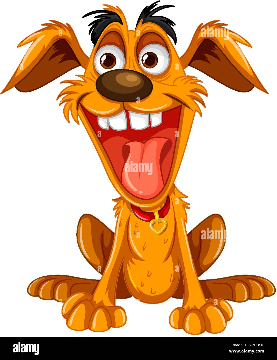 Cute playful crazy dog cartoon illustration Stock Vector Image & Art ...