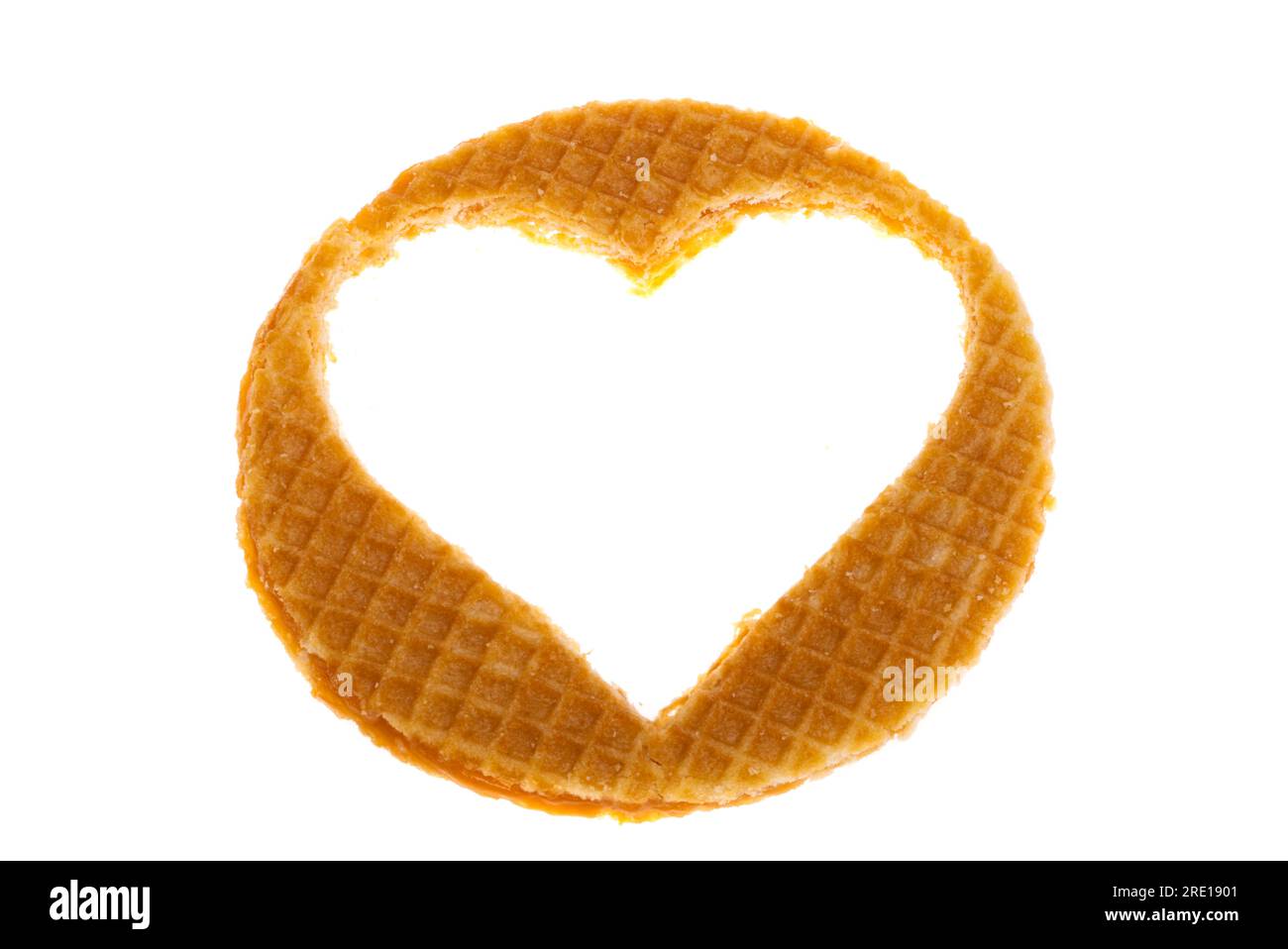 heart from dutch waffles isolated on white background Stock Photo - Alamy