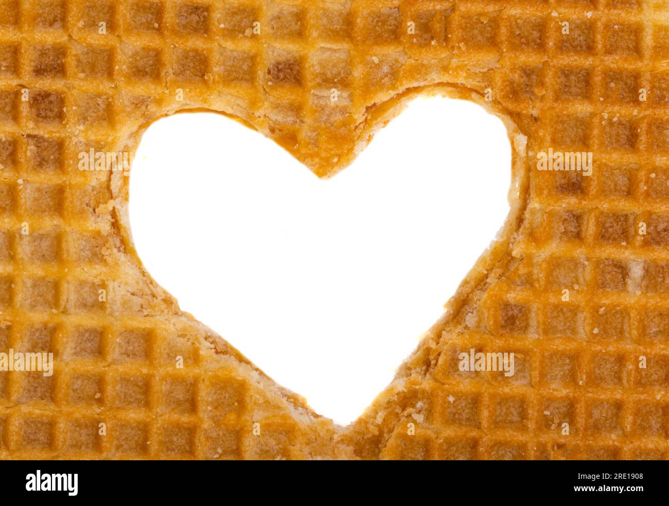 heart from dutch waffles isolated on white background Stock Photo - Alamy