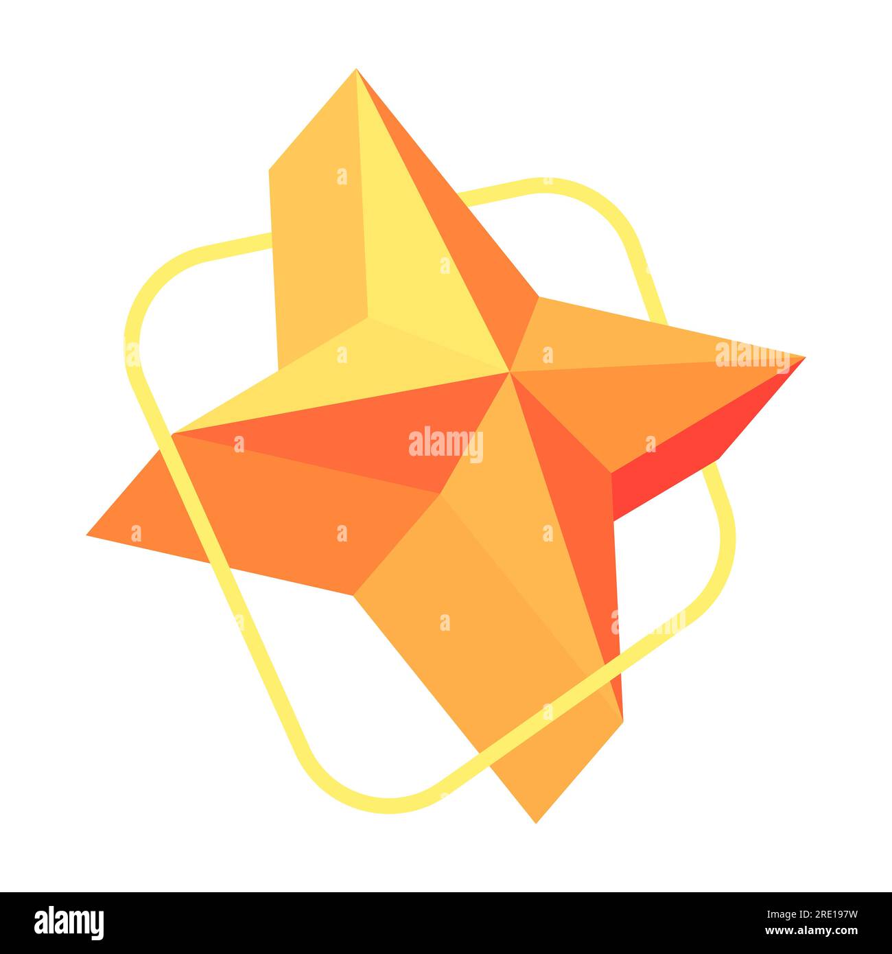 Voluminal four pointed star geometric shape design Stock Vector Image ...