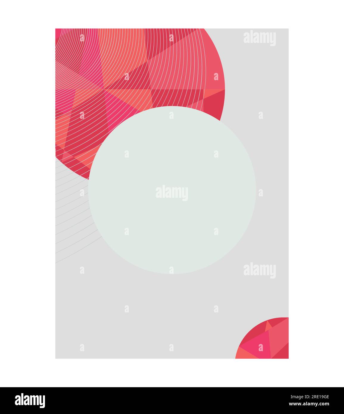 Rectangle grey card with red gemstones brochure element design Stock ...