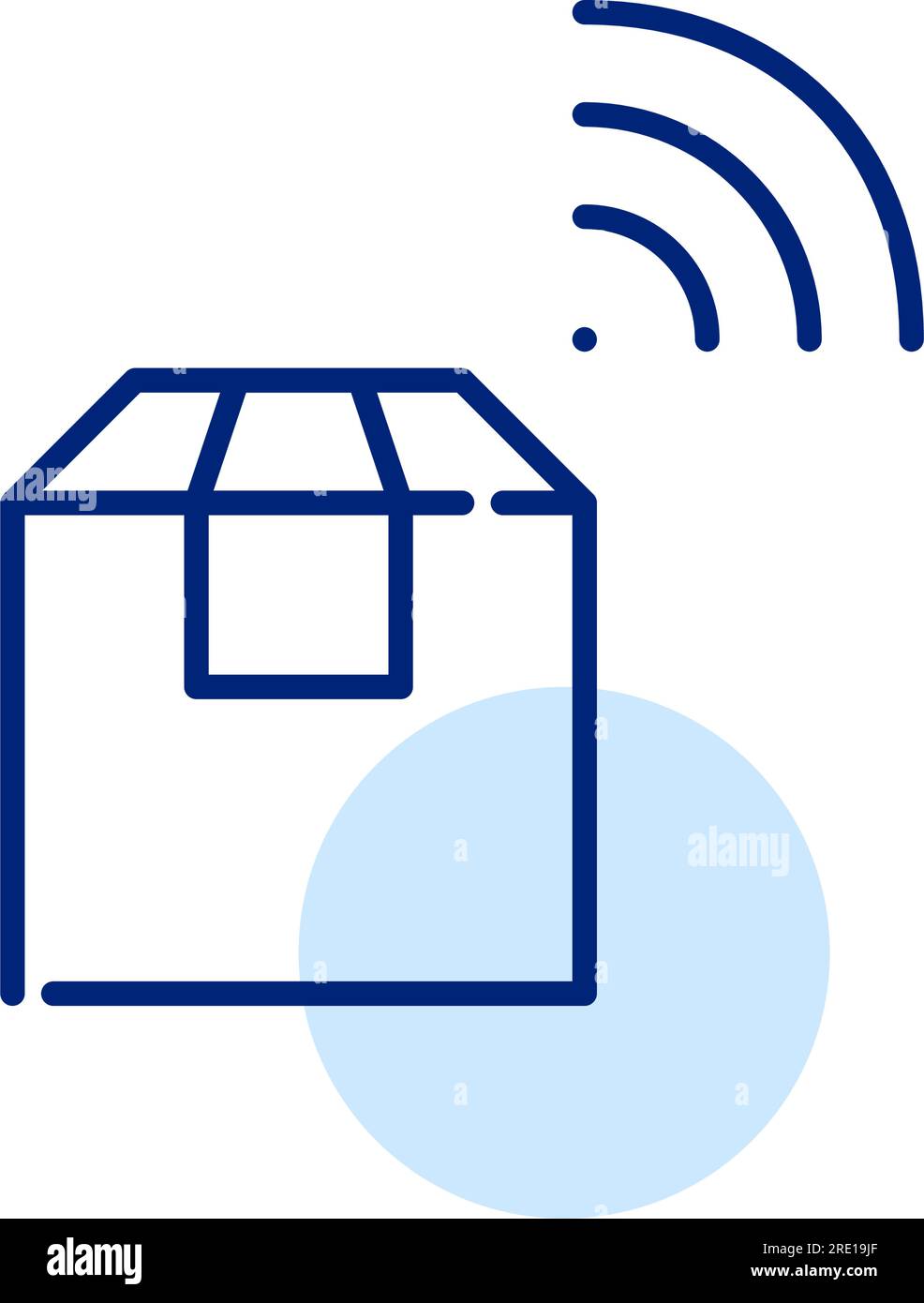 Parcel with smart tracking sensor. Delivery service. Pixel perfect icon ...