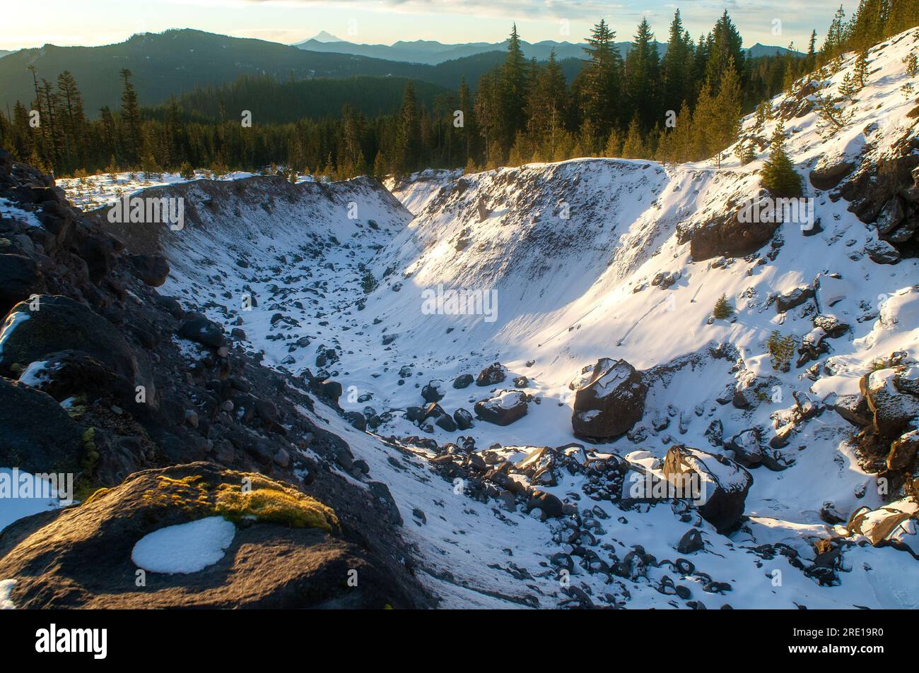 The path of lava from eruptions from Mount Saint Helens creates a ...