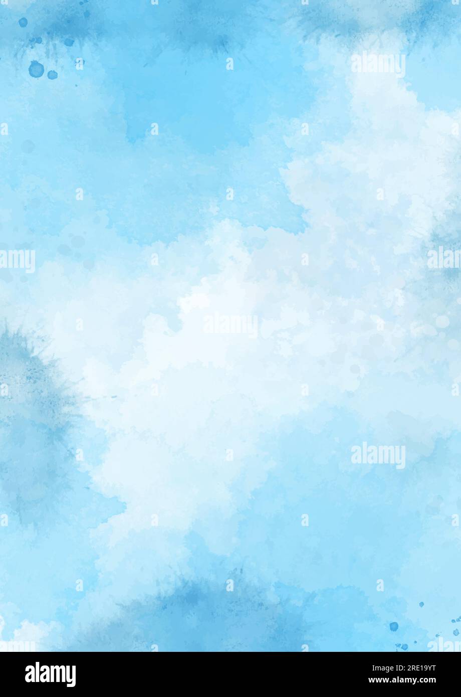 Hand painted detailed blue watercolour texture background Stock Vector ...
