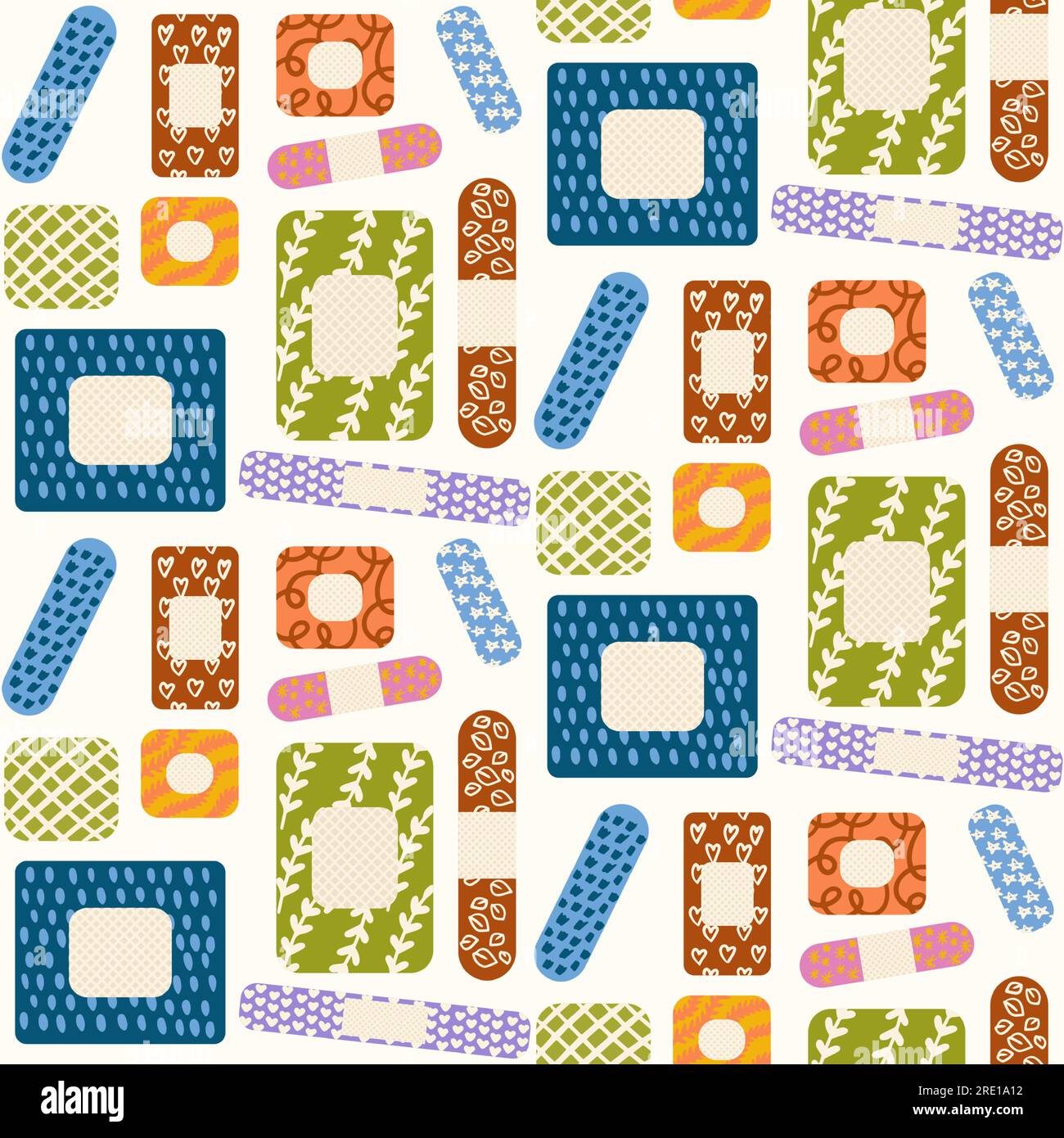 Adhesive bandage pattern. Seamless print of medical tape for emergency ...