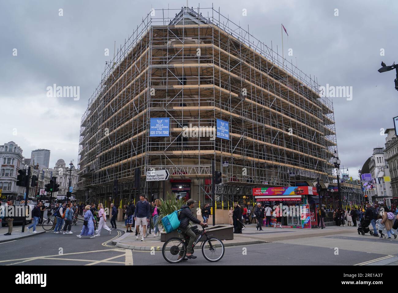 London UK. 24 July 2023 London trocadero building in Piccadilly Circus ...