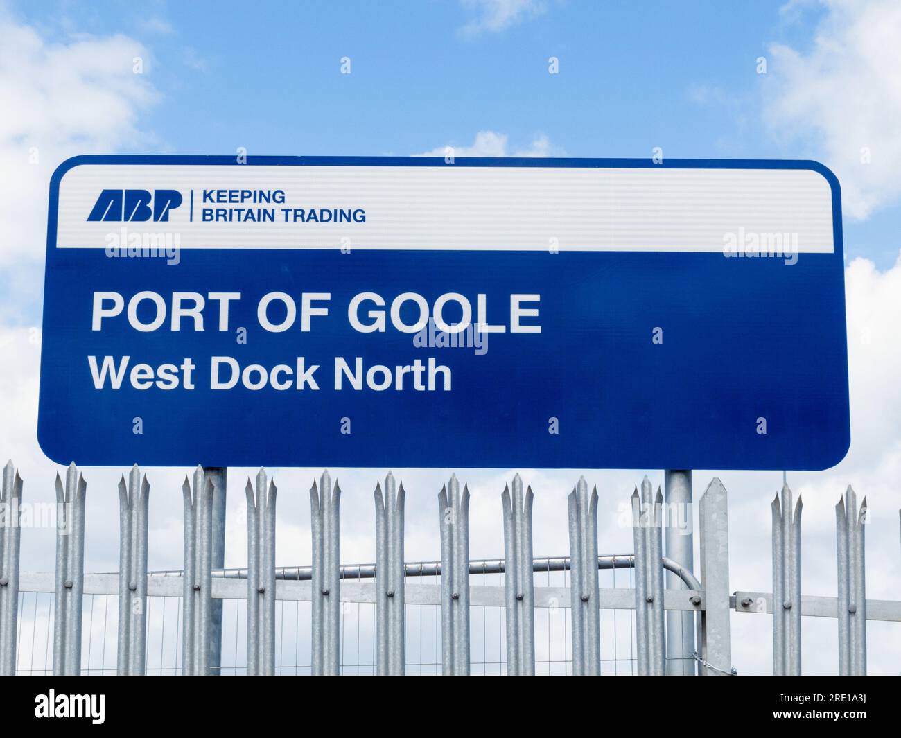 West dock north sign at Goole Port Stock Photo - Alamy