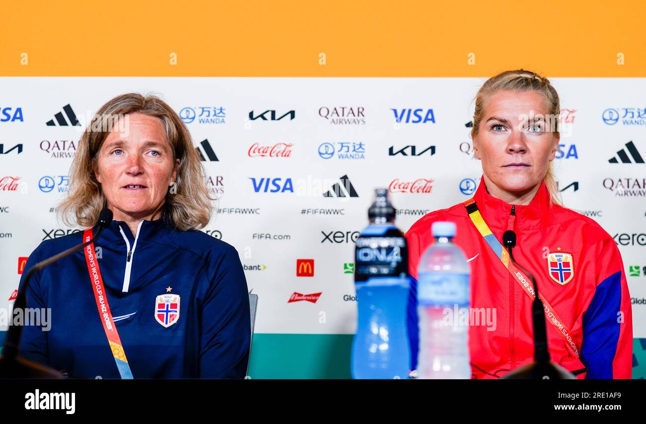 Hamilton, New Zealand 20230724.Norway's footballers Ada Hegerberg (left ...