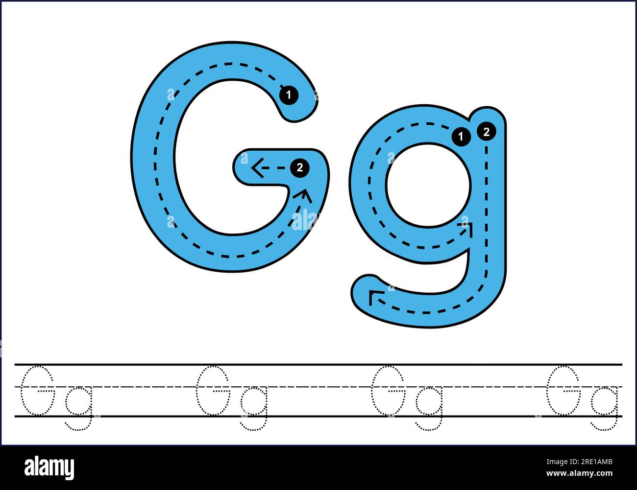 Letter g tracing hi-res stock photography and images - Alamy