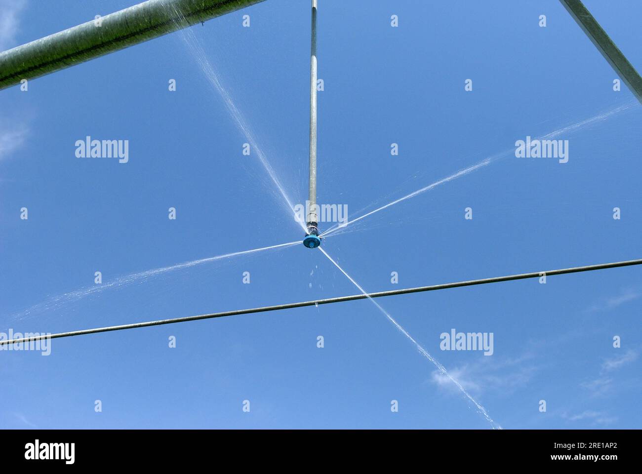Irrigation, automatic watering of a beet field. Irrigation sprayline ...