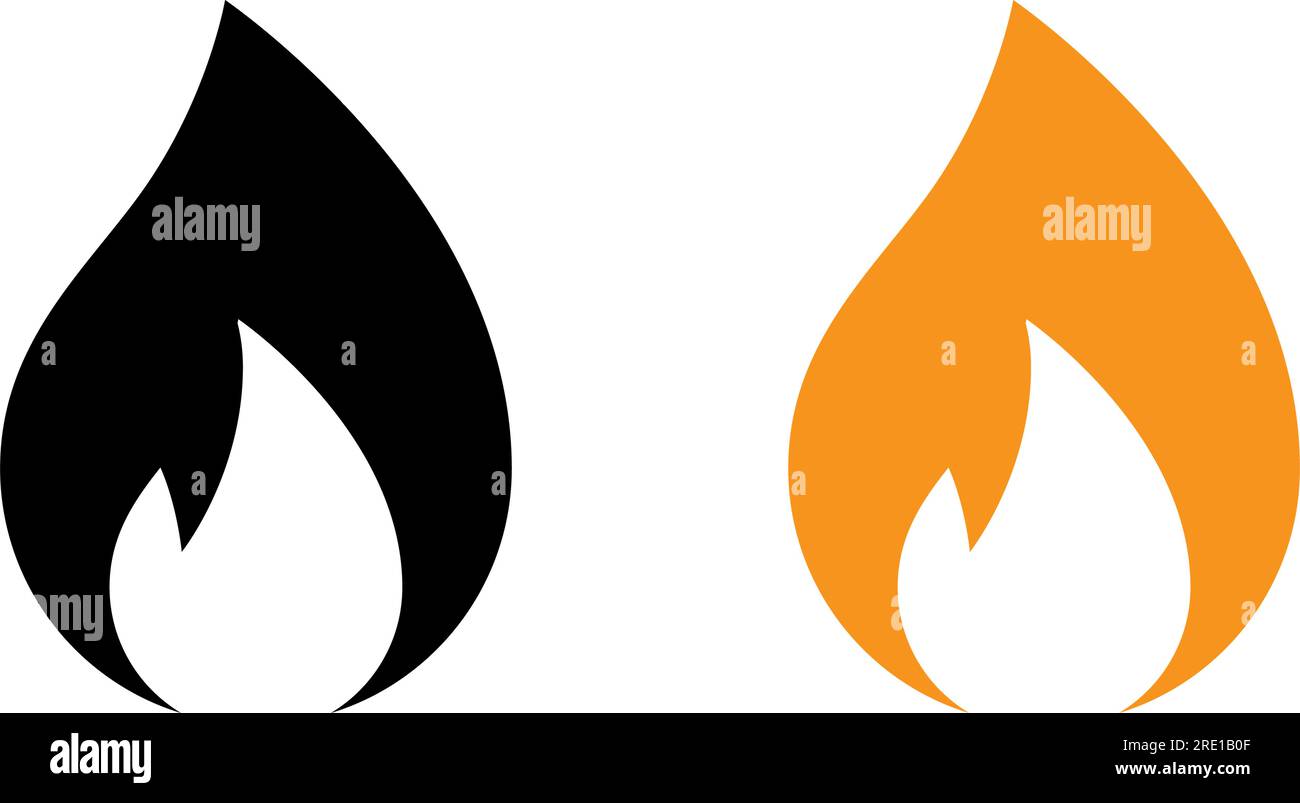 Fire icons black and orange colours Stock Vector Image & Art - Alamy